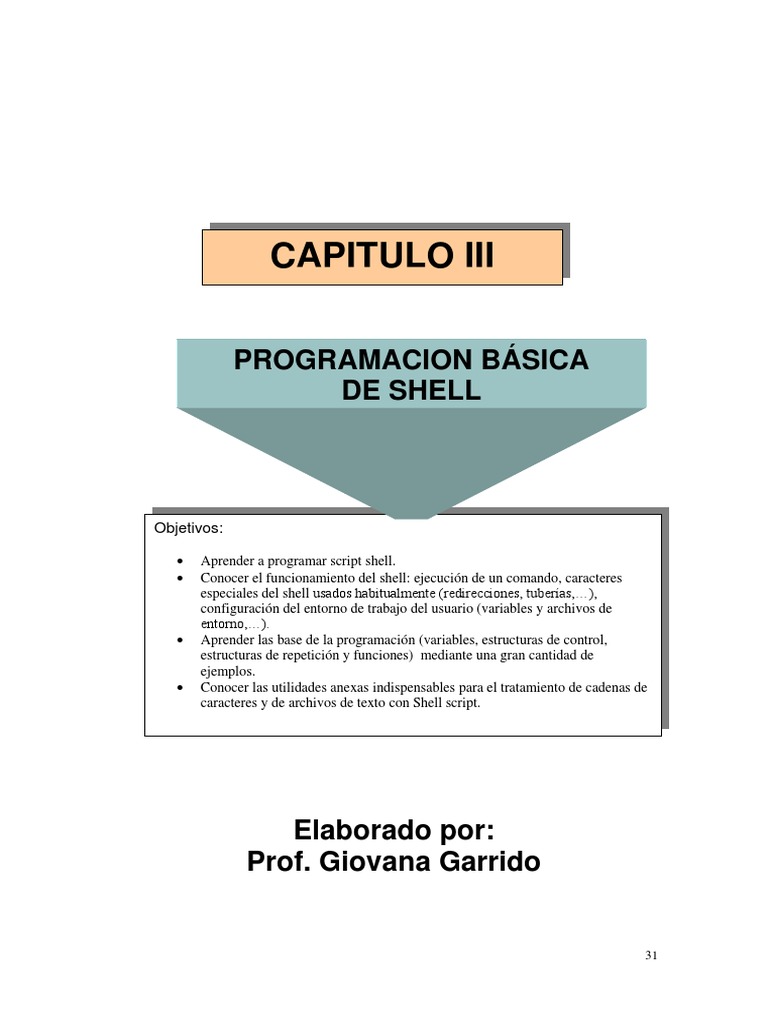 Capítulo III Programación Básica en Shell Script | PDF | Interfaz de ...