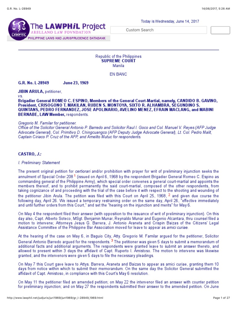 Araula Vs Espino | PDF | Courts Martial In The United States | Court ...