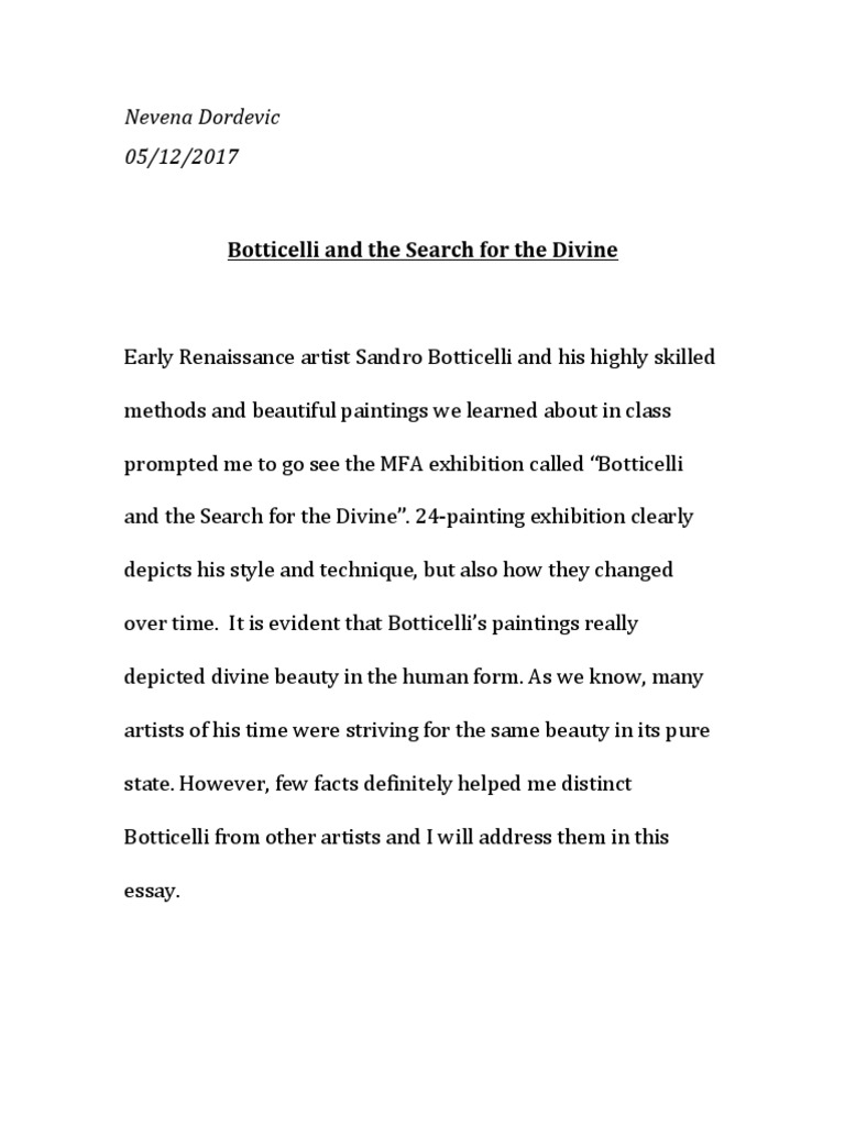 Art History-Botticelli PDF | PDF | Paintings | Art Media