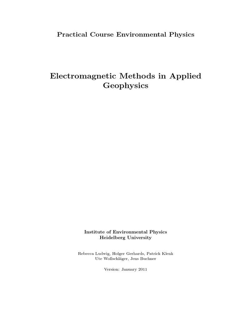 Electromagnetic Methods in Applied Geophysics | PDF | Permittivity ...