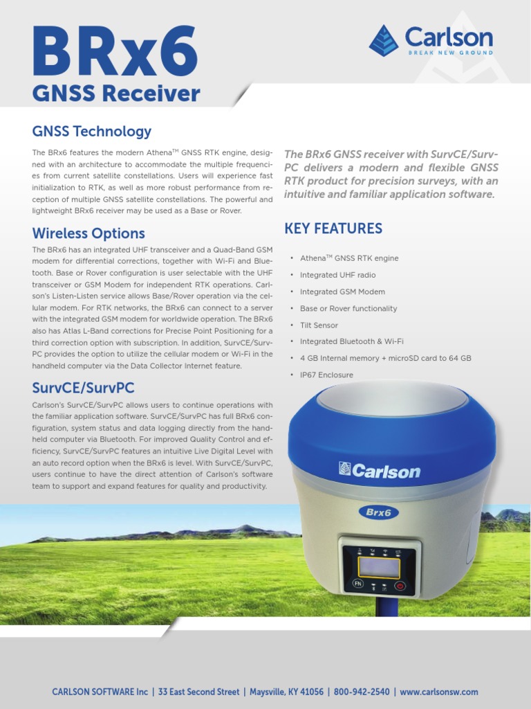 Carlson BRx6 GPS Brochure | PDF | Wi Fi | Modem