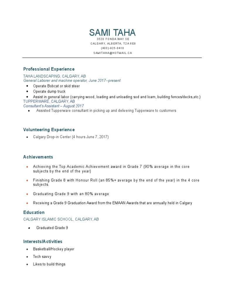 Sami Taha Resume | PDF