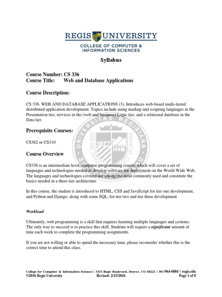 CS336 Syllabus | PDF | Java Script | Html