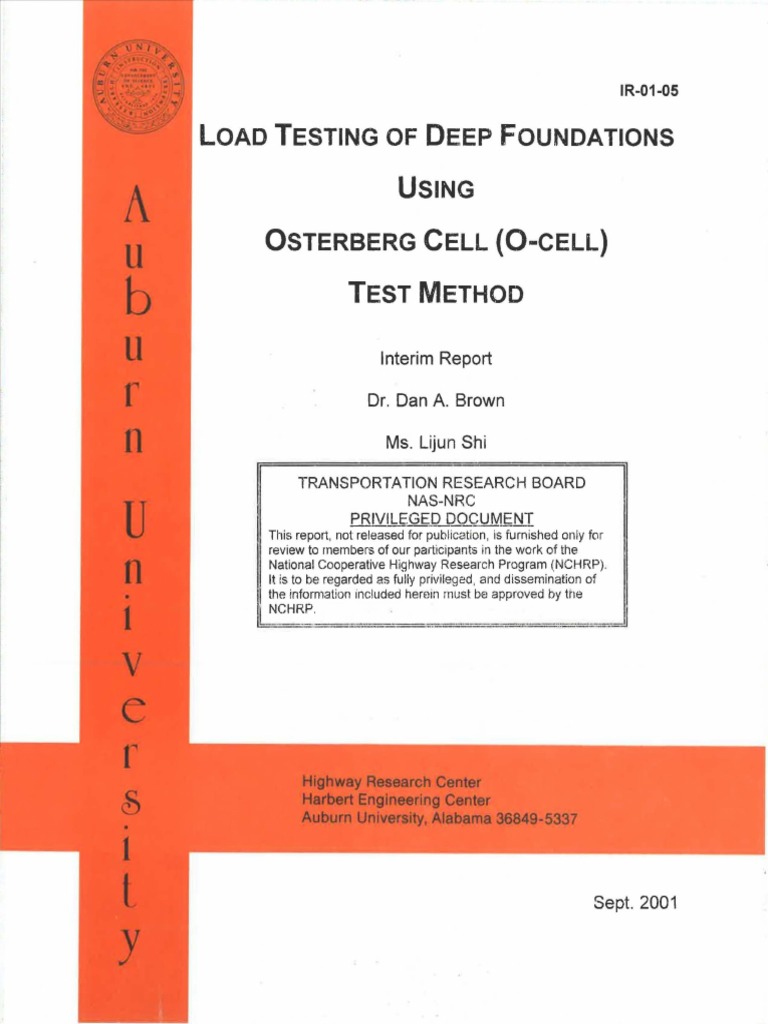 Load Testing of Deep Foundations Using Osterberg Cell Test Method | PDF ...