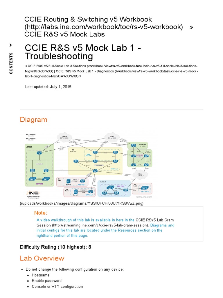 CCIE R&S v5 Mock Lab 1 - Troubleshooting | PDF | Multiprotocol Label Switching | Networking