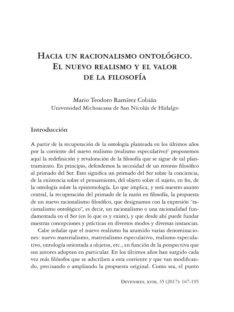 Mario Teodoro Ramírez Cobián. Art, Realismo Especulativo | PDF ...