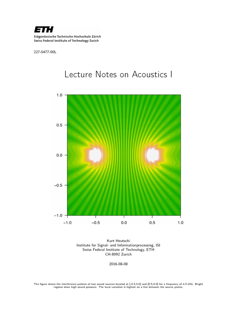 Lecture Notes On Acoustics I | PDF | Sound | Acoustics