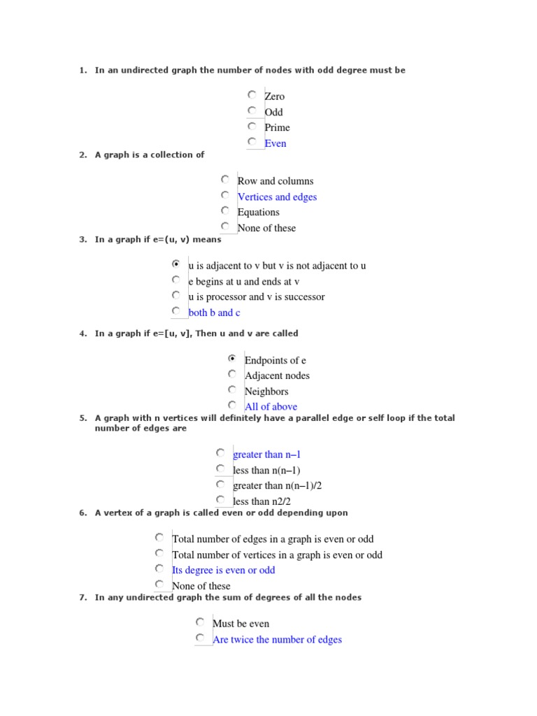 Answer To Ece314 Exam Graph Theory | PDF | Vertex (Graph Theory ...