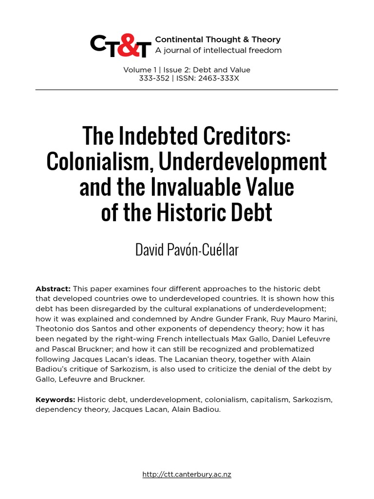 Historic Debt and Colonial Impact Analysis | PDF | Colonialism | Capitalism