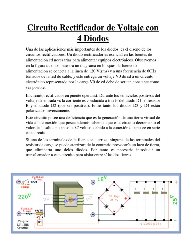 Circuitos Rectificadores con Diodos | PDF | Rectificador | Diodo