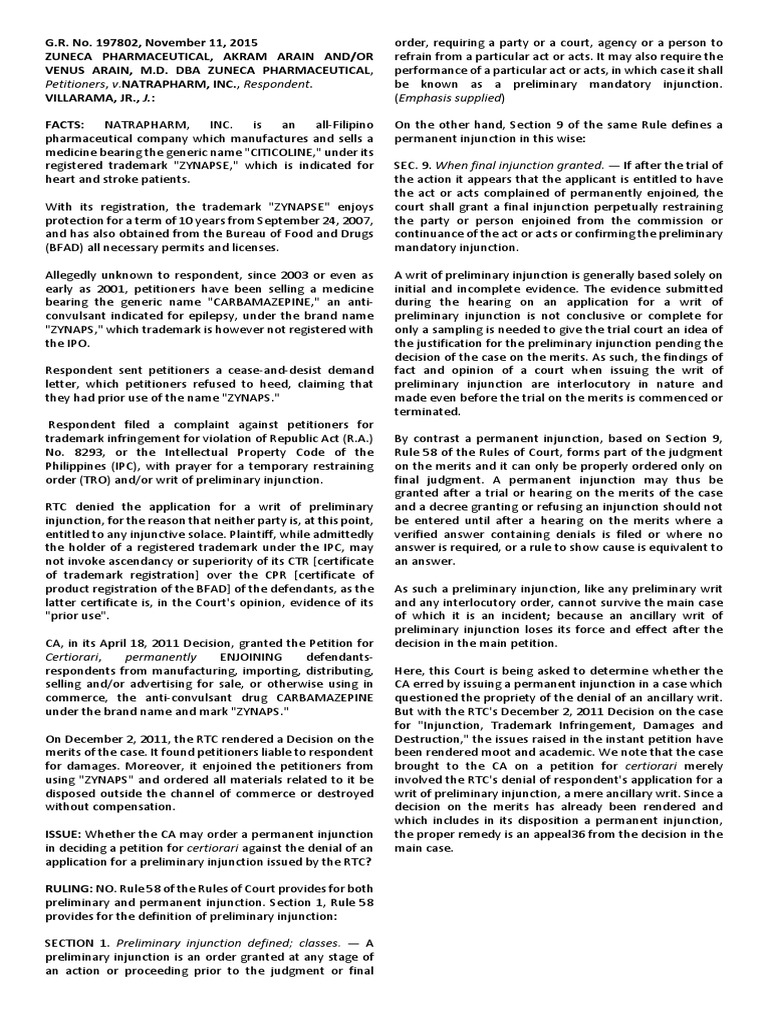 ZUNECA PHARMACEUTICAL, AKRAM ARAIN AND/OR VENUS ARAIN, M.D. DBA ZUNECA PHARMACEUTICAL v ...