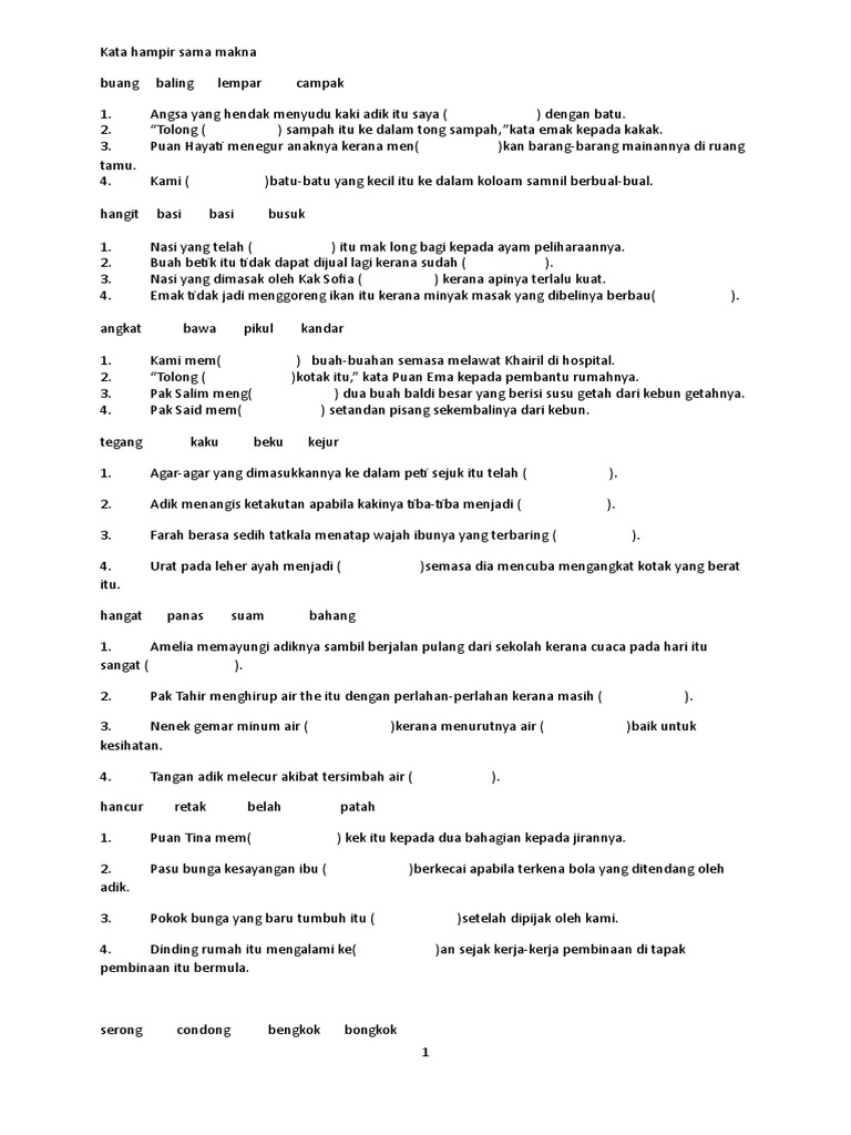 Kata Hampir Sama Makna | PDF