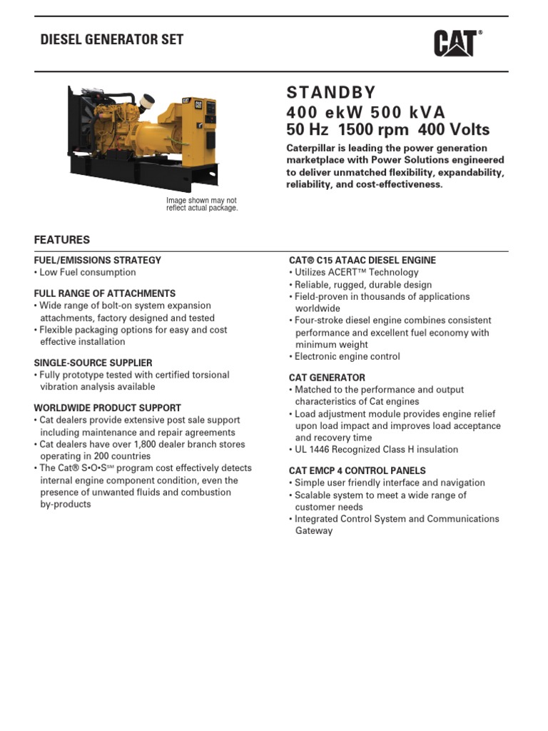 Cat 500kva PDF | PDF | Diesel Engine | Exhaust Gas
