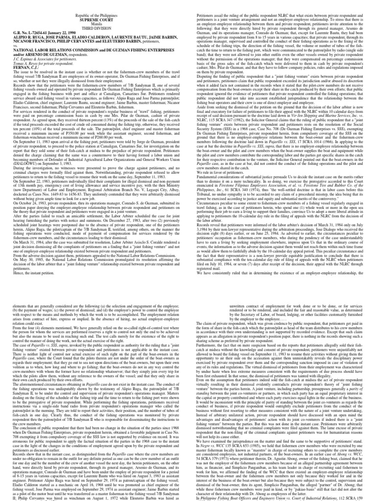 Ruga vs. NLRC | PDF | Arbitration | Employment