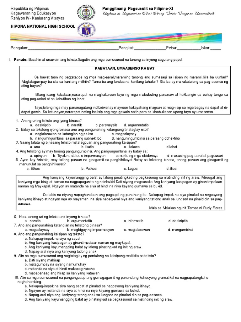 Midterm Filipino | PDF