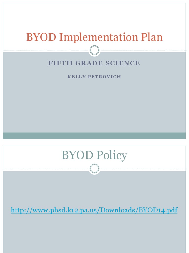 BYOD Implementation Plan: Fifth Grade Science | PDF | Computers