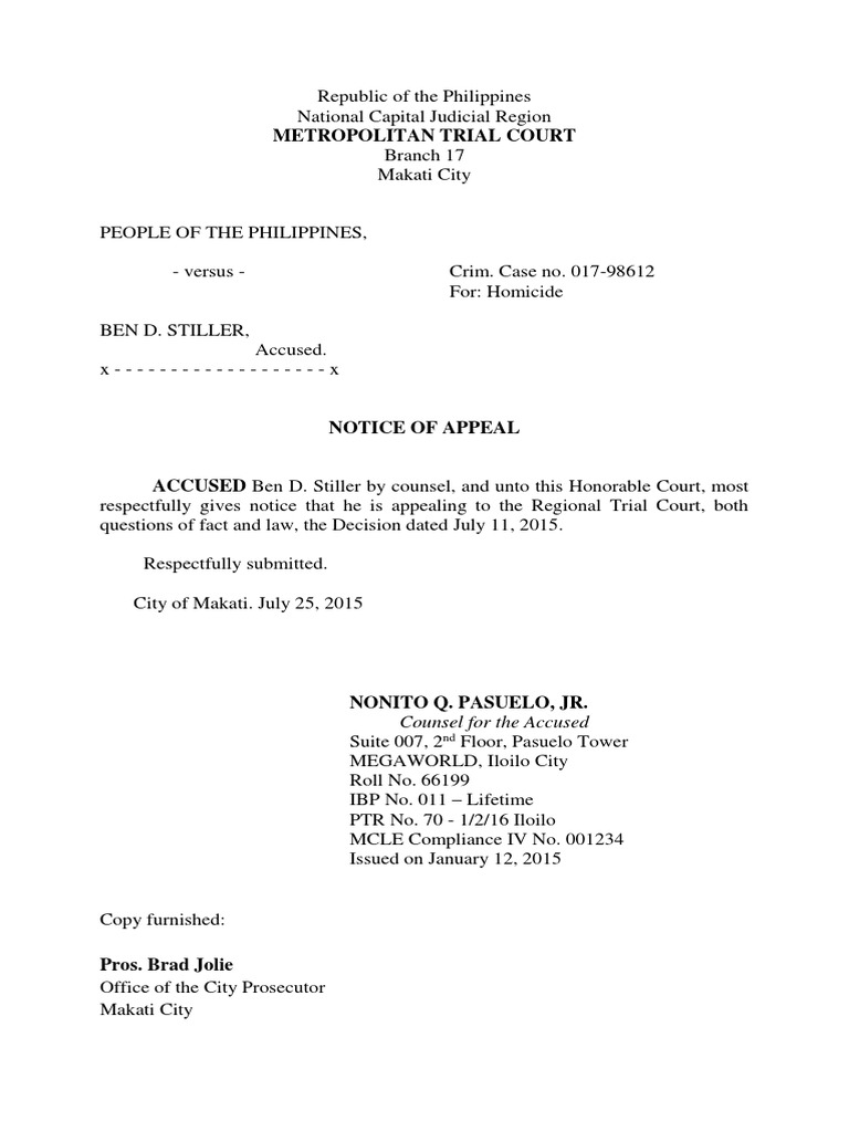 Notice of Appeal | PDF | Public Law | Legal Organizations