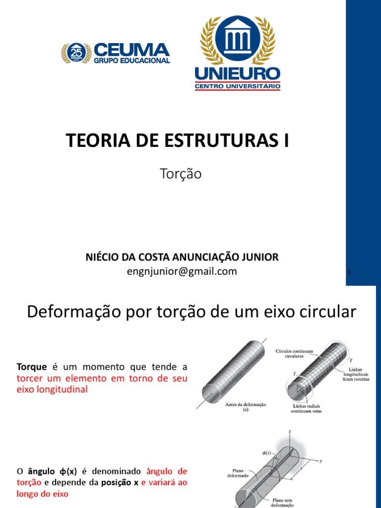 6 - Torção - Teoria de Estruturas I - Aula19 - 05 | PDF | Estresse ...