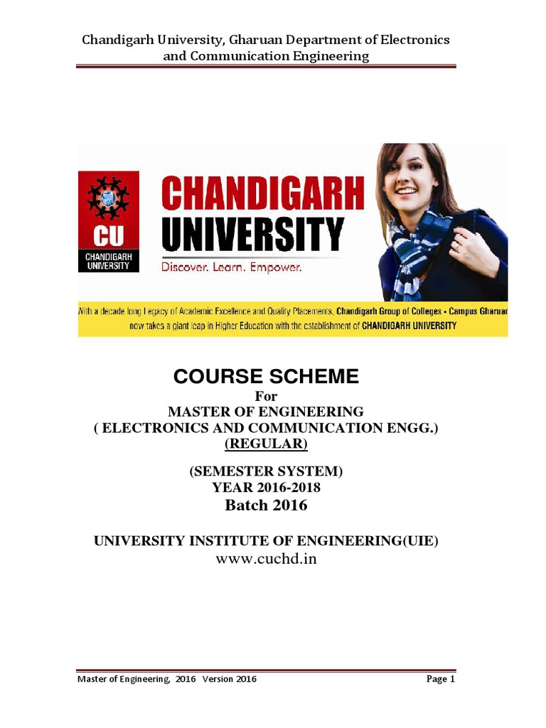 Course Scheme: Chandigarh University, Gharuan Department of Electronics ...