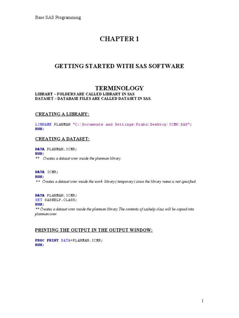 SAS Notes | PDF | Computer File | Databases