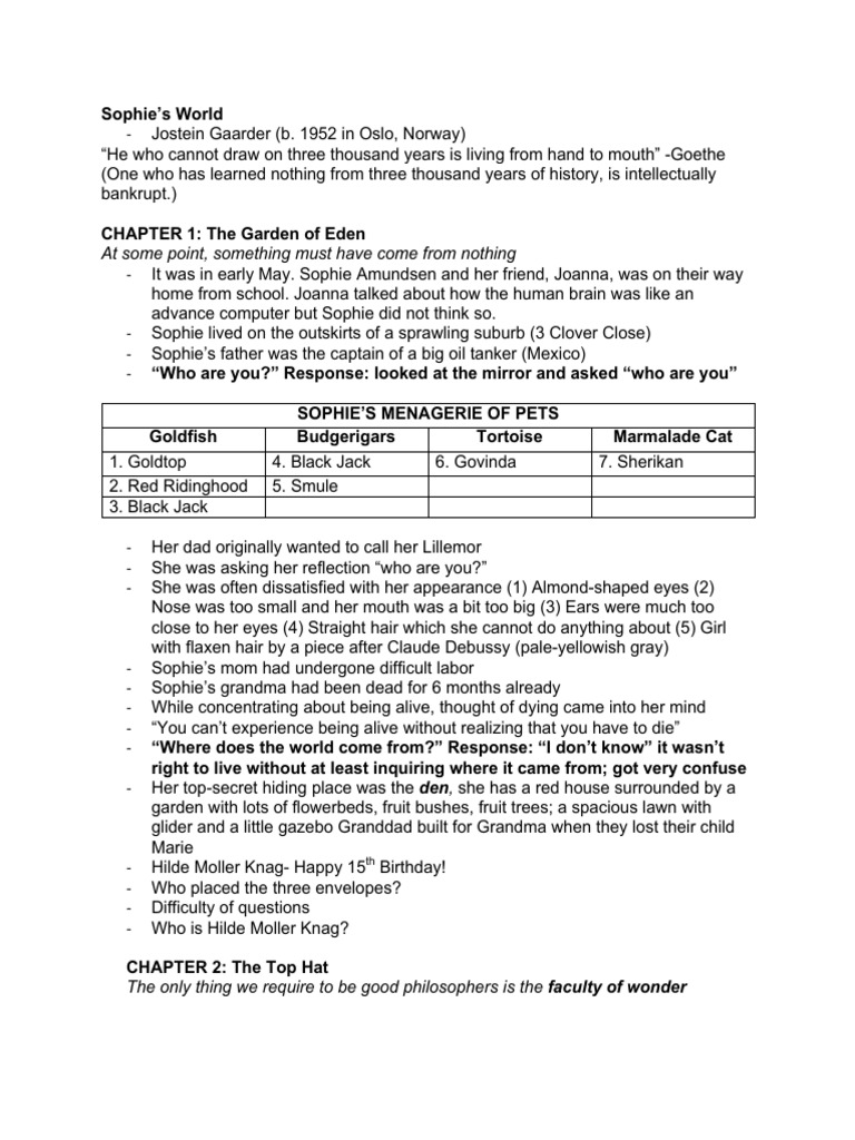 Sophie's World | PDF | Thor | Plato
