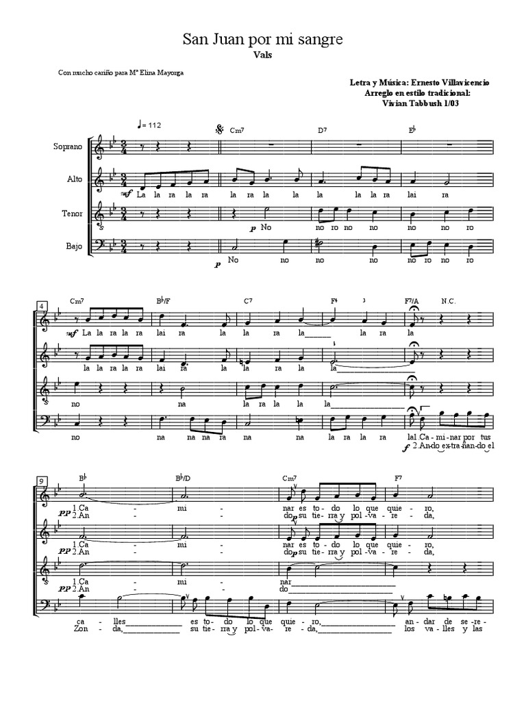 San Juan Por Mi Sangre - Tabbush | PDF