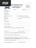Delhi Nursing Council Registration Form | PDF