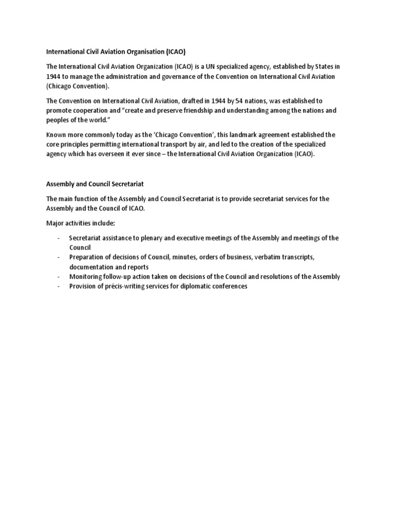 Structure of The ICAO Summary | PDF | Law