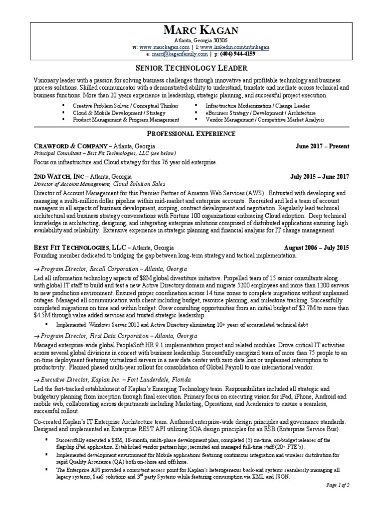 Marc Kagan Resume | PDF | Strategic Management | Software Development