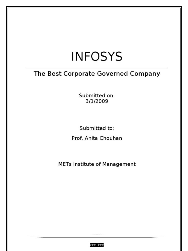 Infosys | PDF | Corporate Governance | Board Of Directors