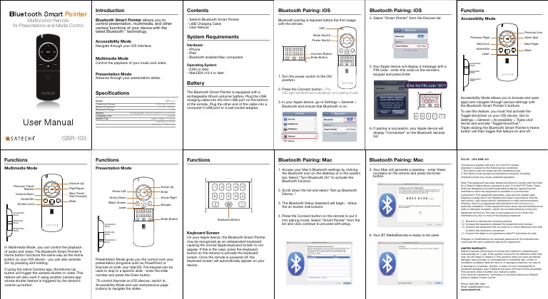 Bt Remote Manual-01 | Bluetooth | Ios