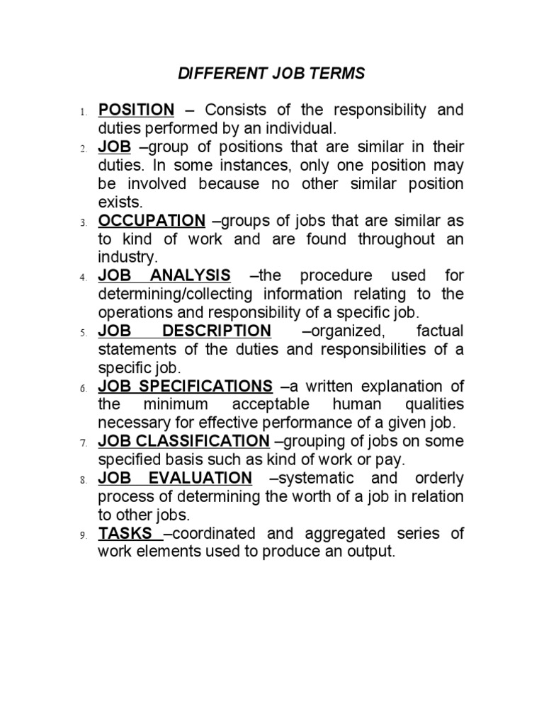 Understanding Job Terminology | PDF | Career & Growth