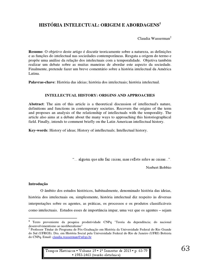 História Intelectual: Origens e Abordagens | PDF | Caso Dreyfus ...