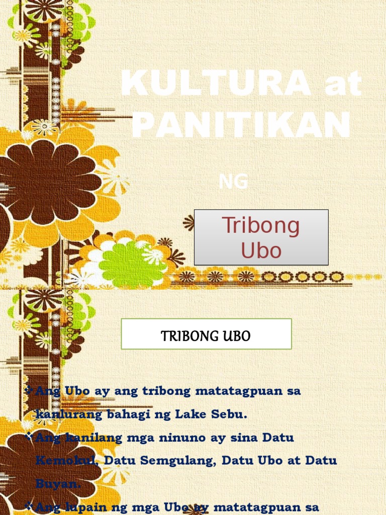 Kultura NG Mga UBO | PDF