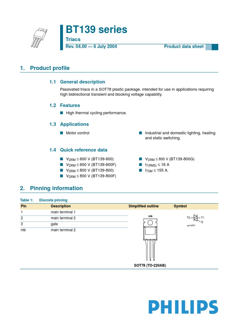 Bt139 Series | PDF