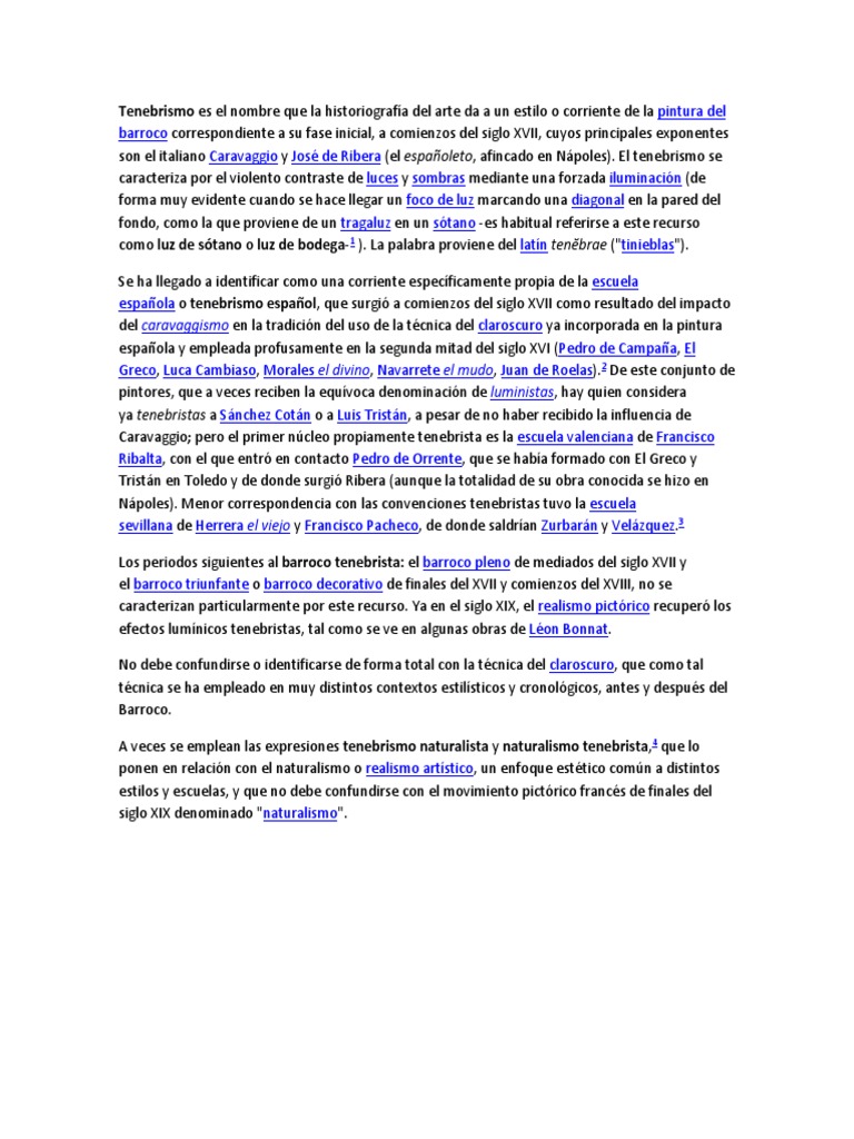 Introducción al Tenebrismo Barroco | PDF | Pinturas | Arte occidental