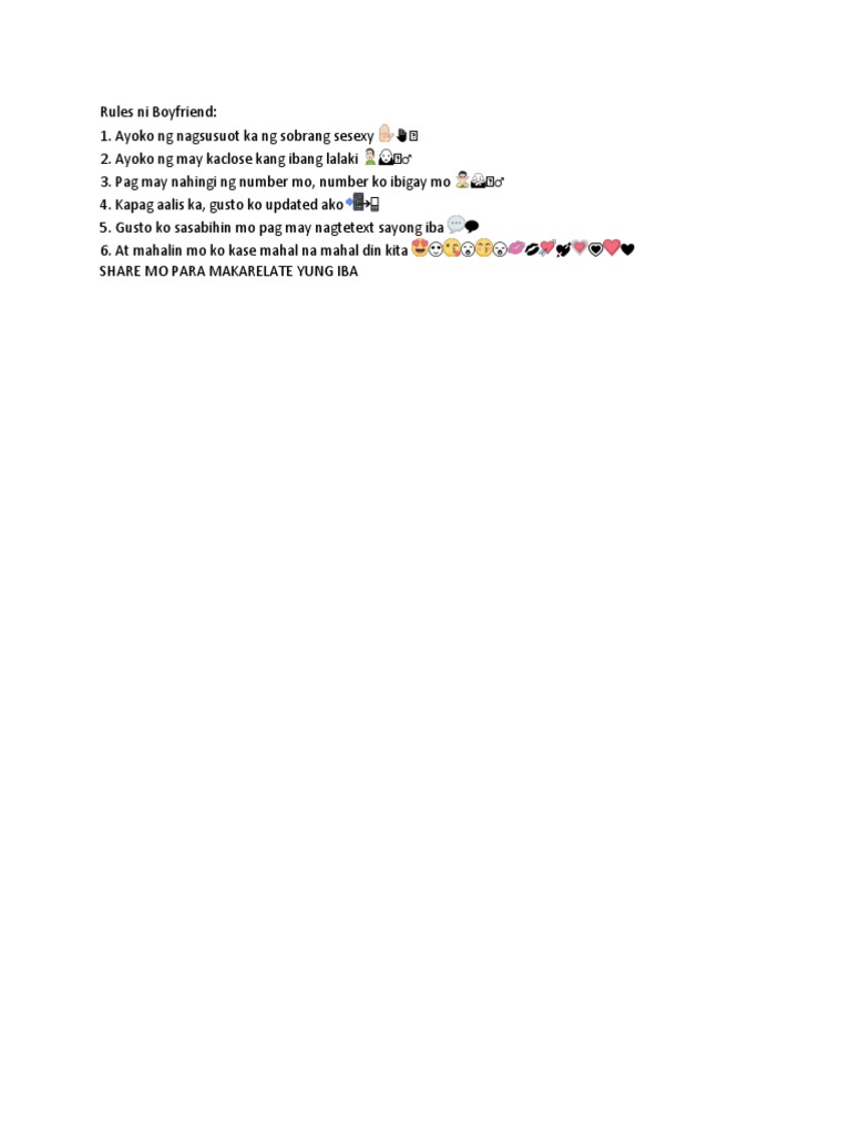 Rules Ni Boyfriend | PDF
