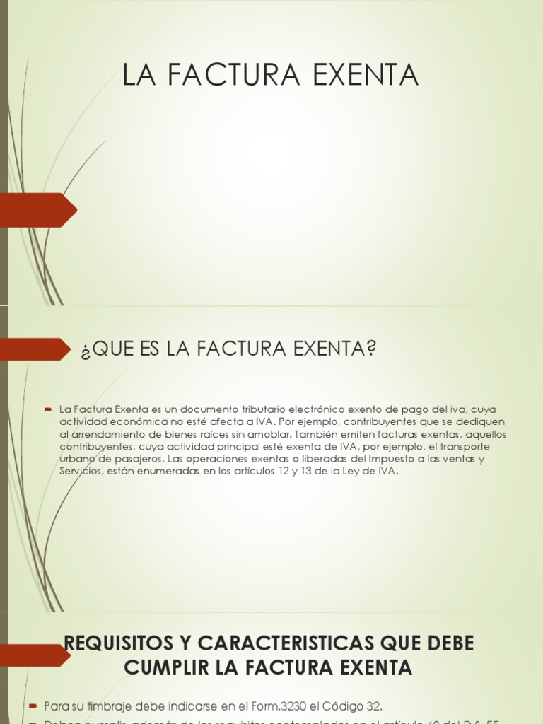 Factura Exenta | PDF | Factura | Contribuyente