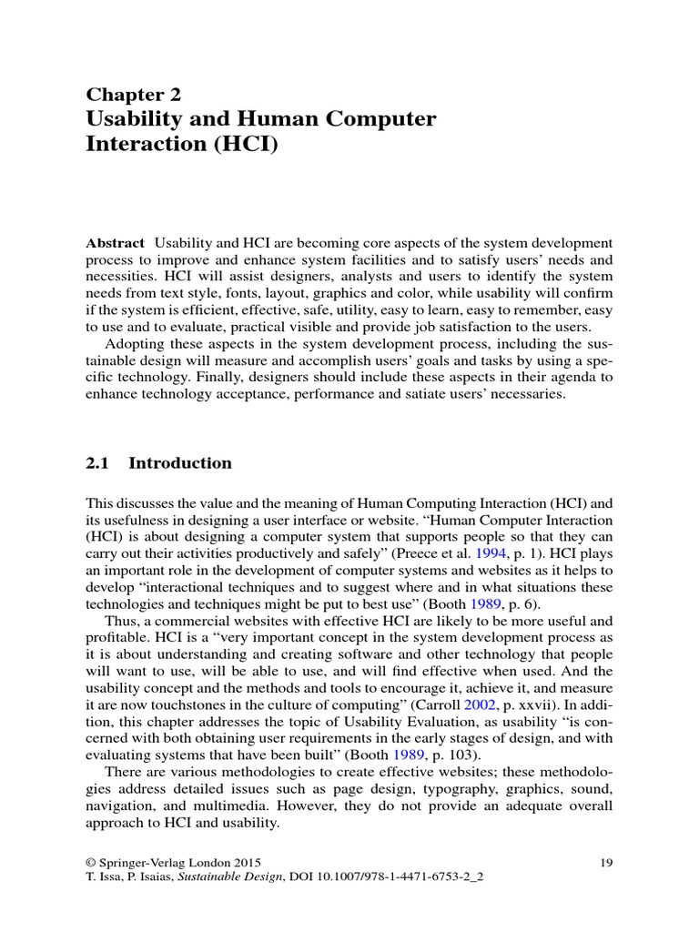 Usability and Human Computer Interaction (HCI) | PDF | Human–Computer ...