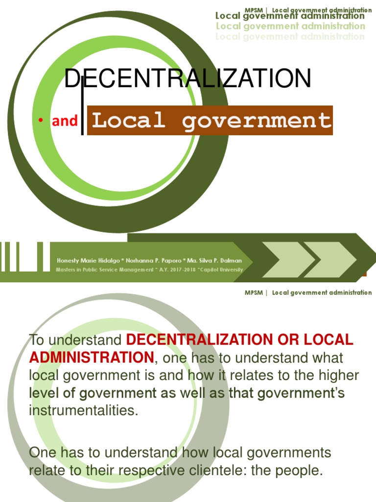 Decentralization 2 | Local Government | Decentralization
