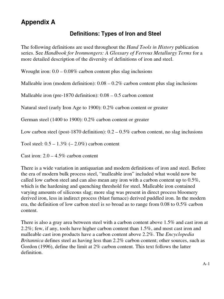 Vol7 Appendix Iron Steel Def | PDF | Iron | Steel