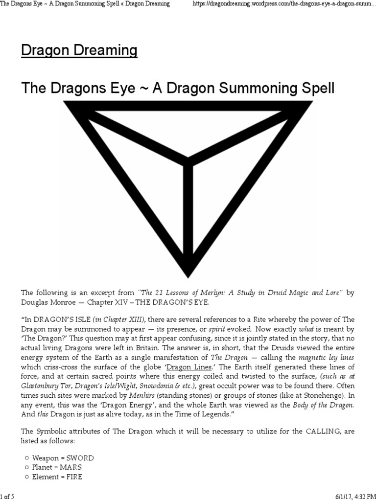 A Dragon Summoning Spell.pdf | Dragon | Religion And Belief
