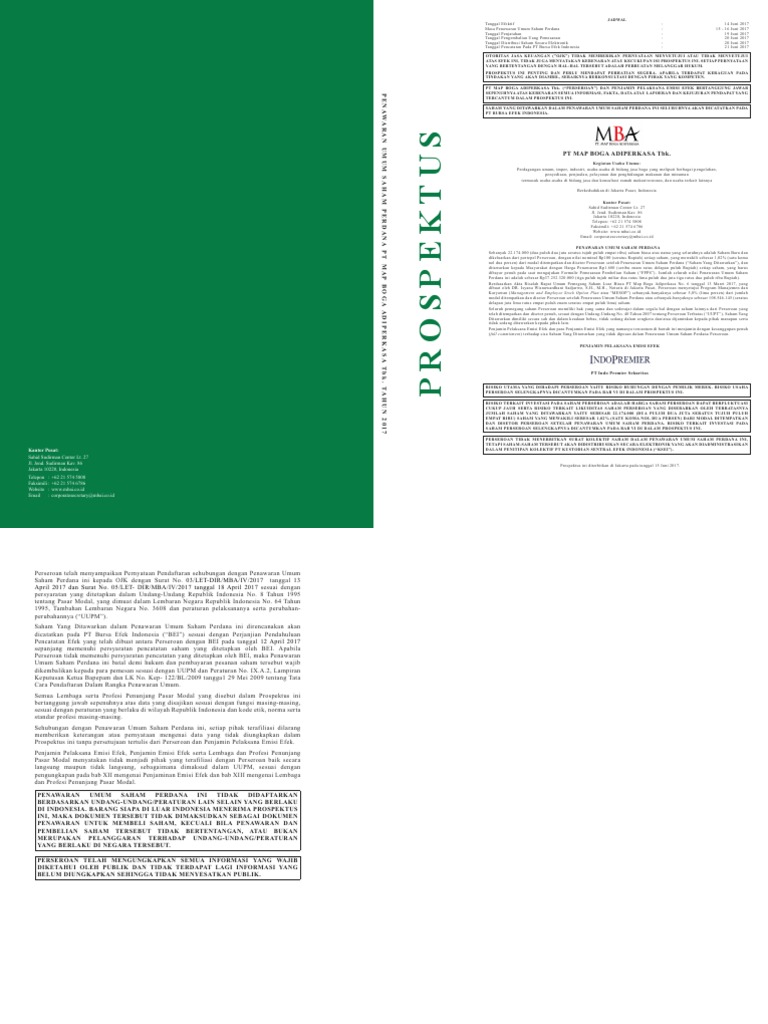 Prospektus MAPB Indonesia | PDF