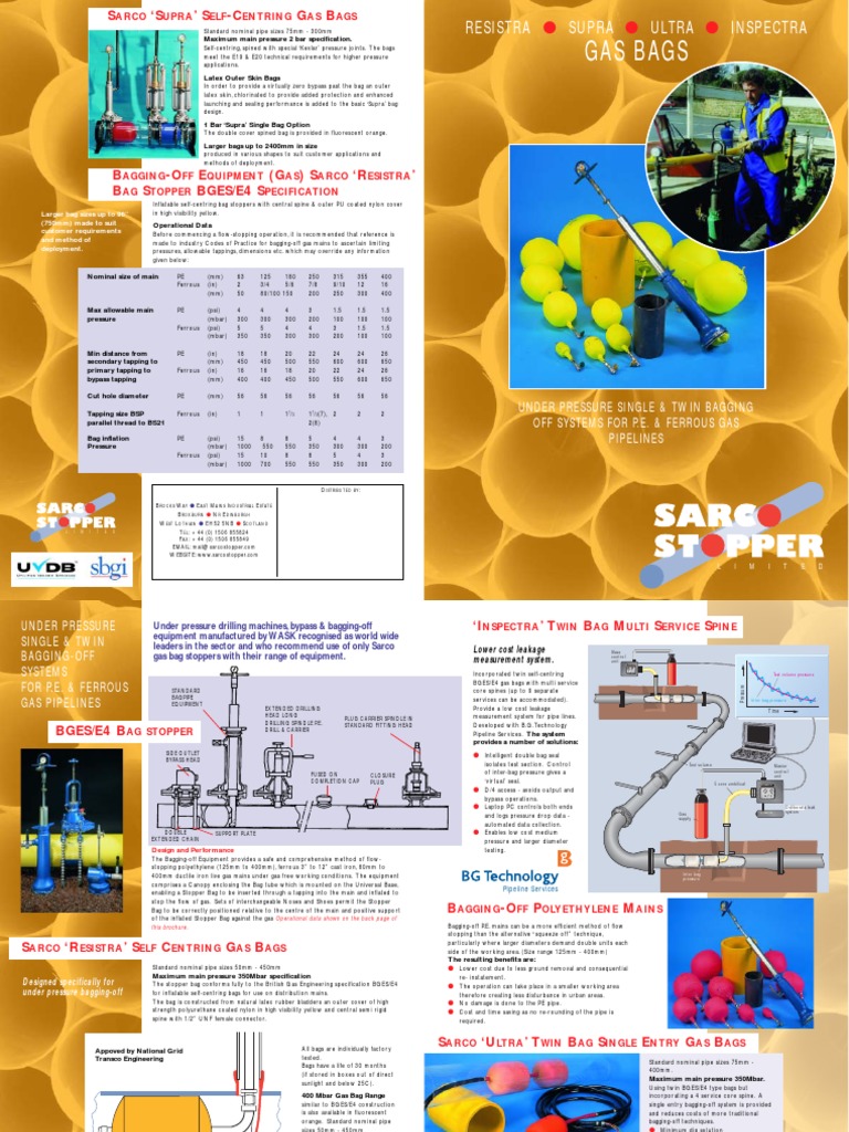 Sarco Stopper Gas Products | PDF | Pipeline Transport | Pipe (Fluid ...
