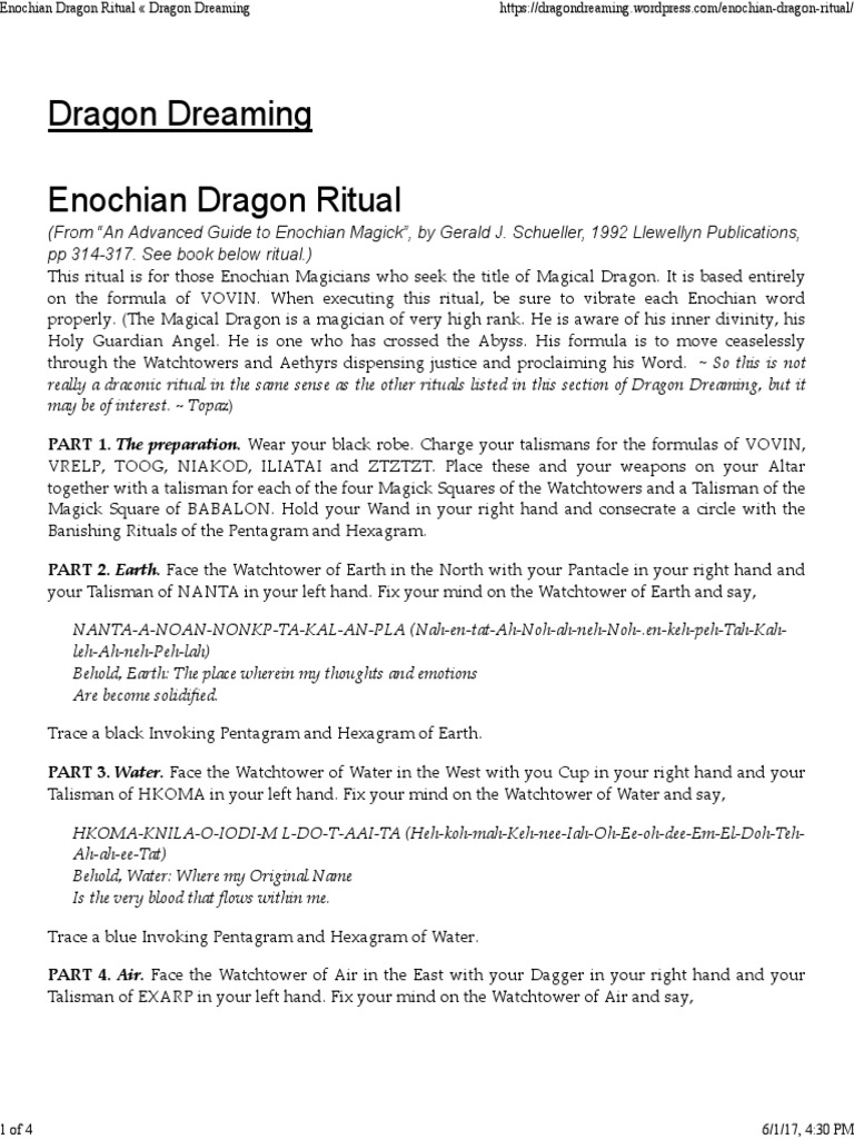 Enochian Dragon Ritual | PDF | Magick (Thelema) | Paranormal
