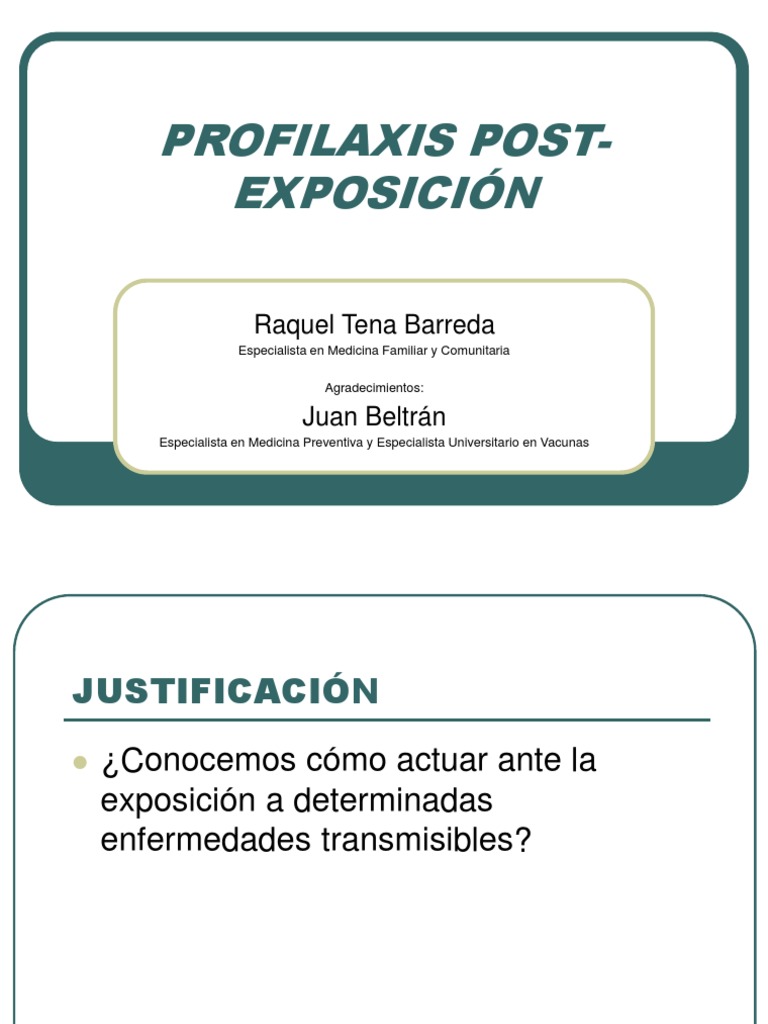 Profilaxis Post Exposicion | PDF | Tuberculosis | Sarampión