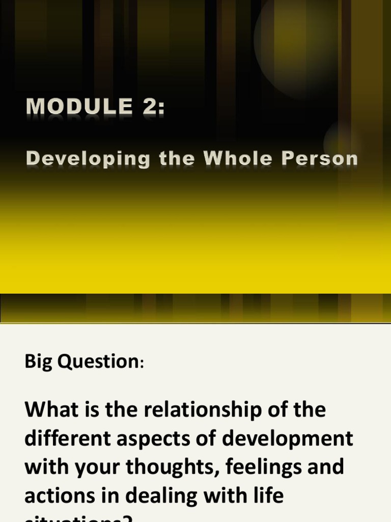 2.1 PerDev Assess Aspects of Your Development | Feeling | Self
