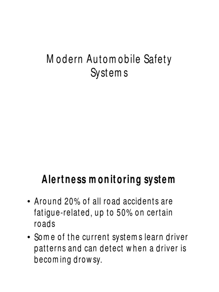 Modern Automobile Safety Systems | PDF | Wheeled Vehicles | Private ...