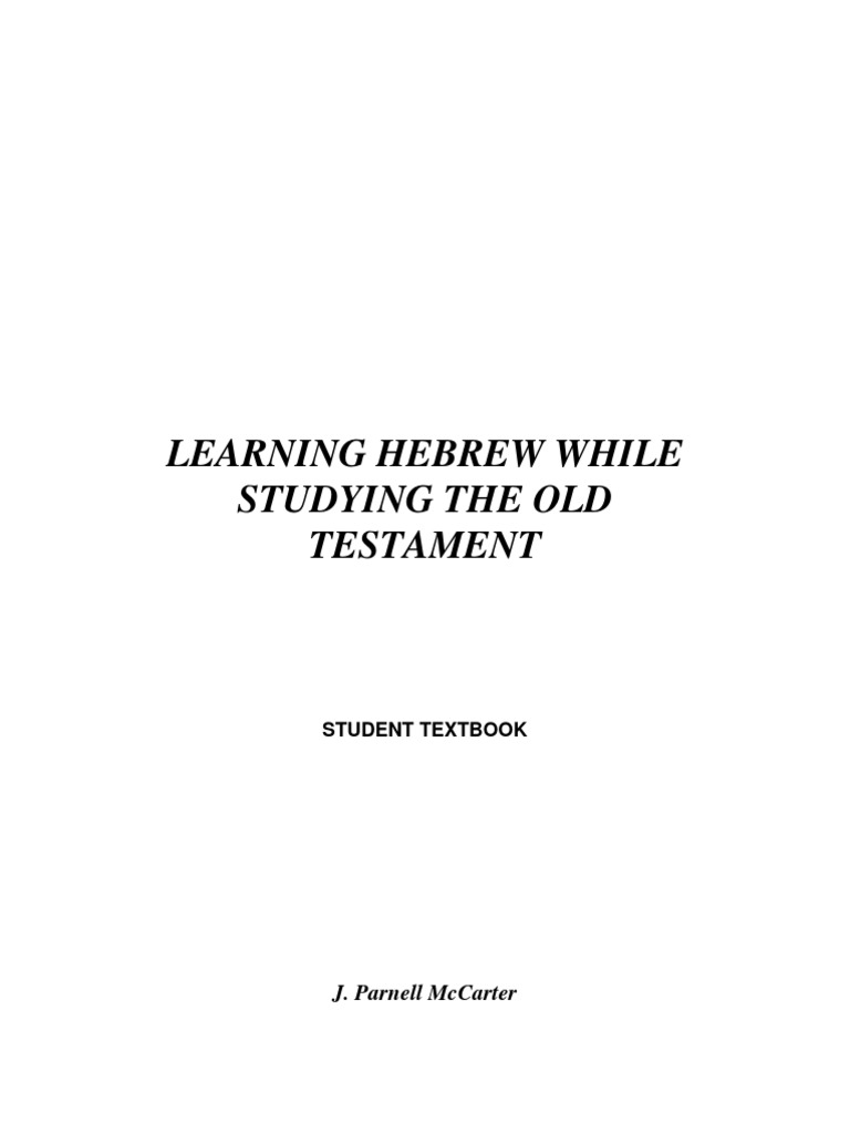 Learning Hebrew While Studying The Old Testament PDF | PDF | English ...