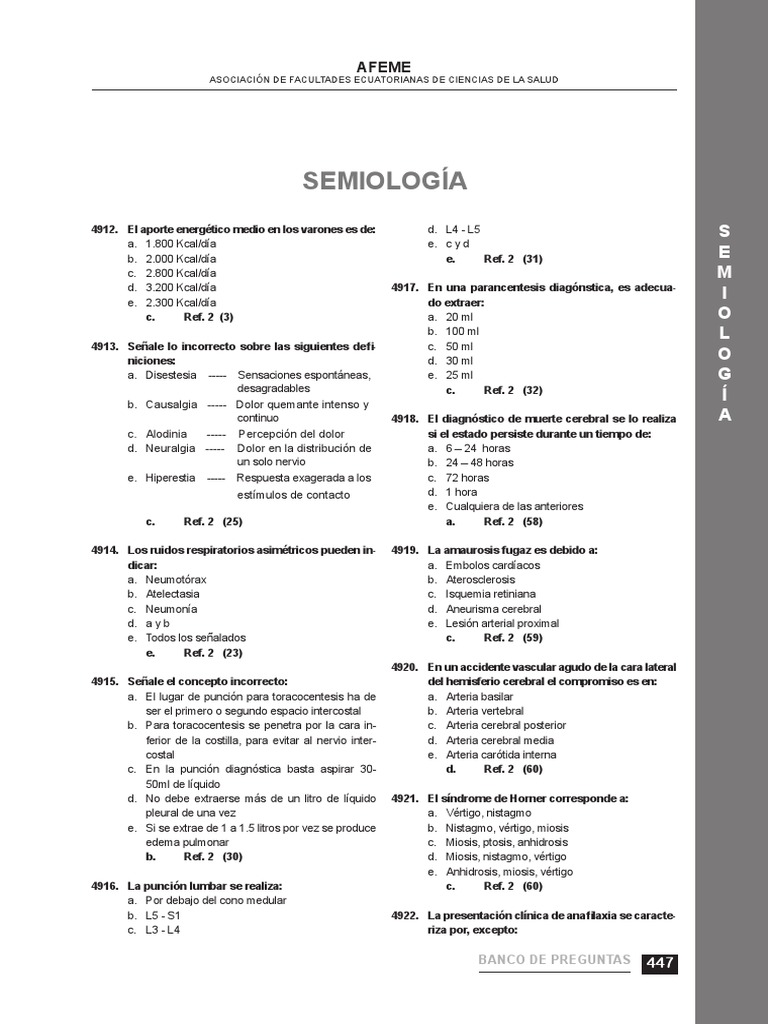 Banco Preguntas. Semio | PDF | Tos | Edema
